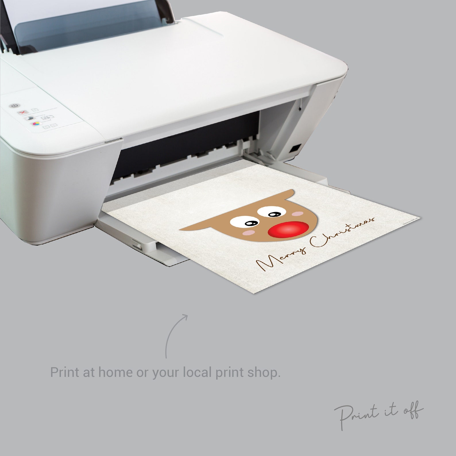 Merry Christmas Reindeer / Christmas Xmas Handprint Footprint Art Craft ...