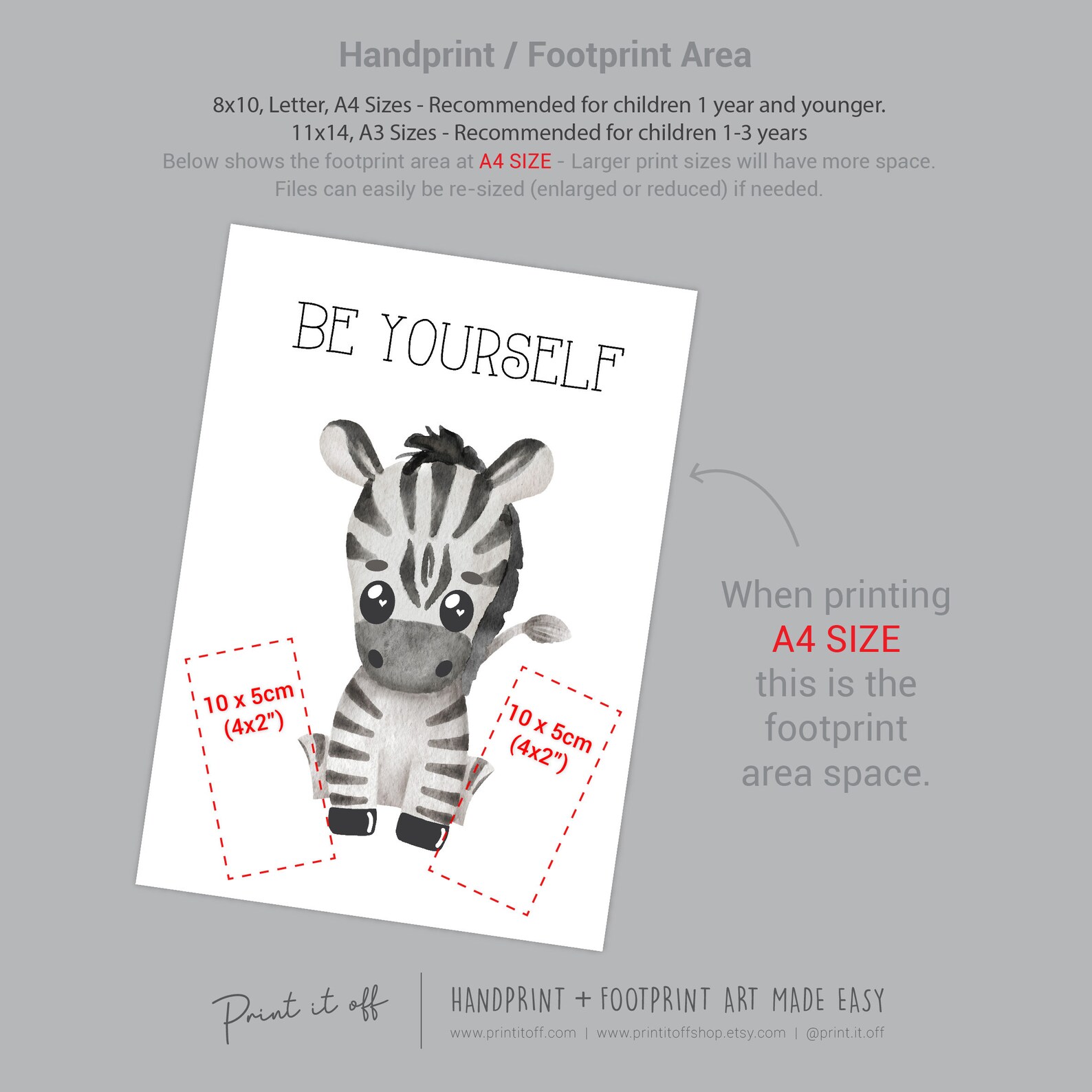 Zebra Footprint Art Affirmation / Animal Baby Toddler / DIY Gift Craft ...