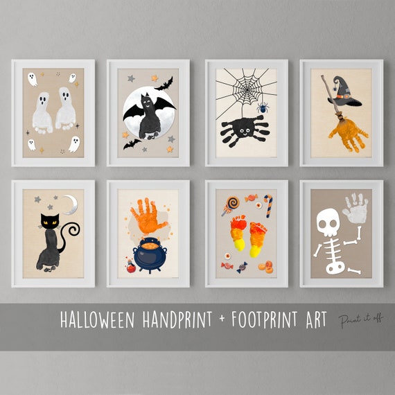 Halloween Handprint Footprint Art Craft / Baby Kids Child - Etsy