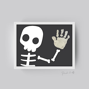 Halloween Art Craft / Footprint Handprint Art / Skeleton / Halloween ...