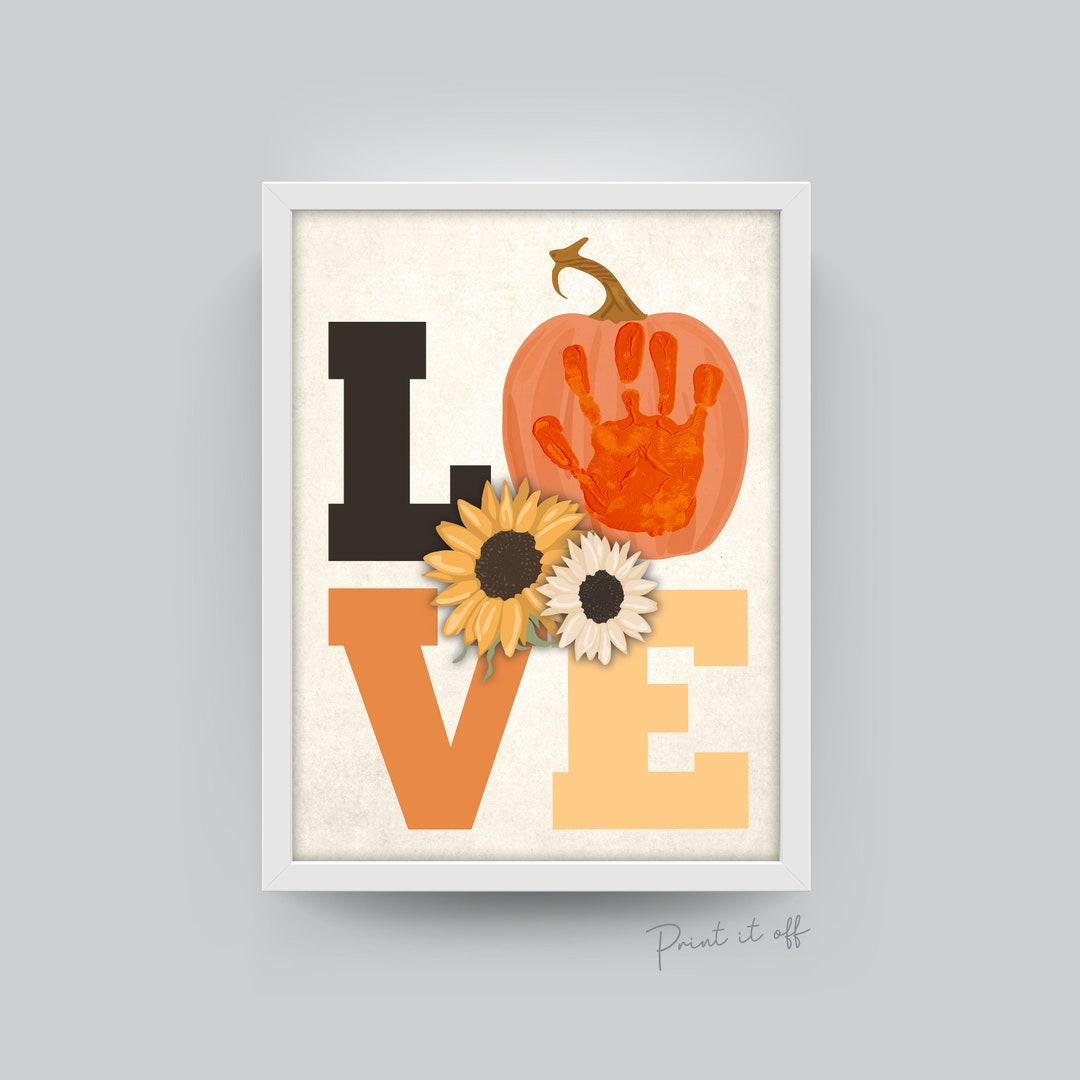 Pumpkin Flower Handprint Art / Autumn Thanksgiving LOVE / Child Kids ...