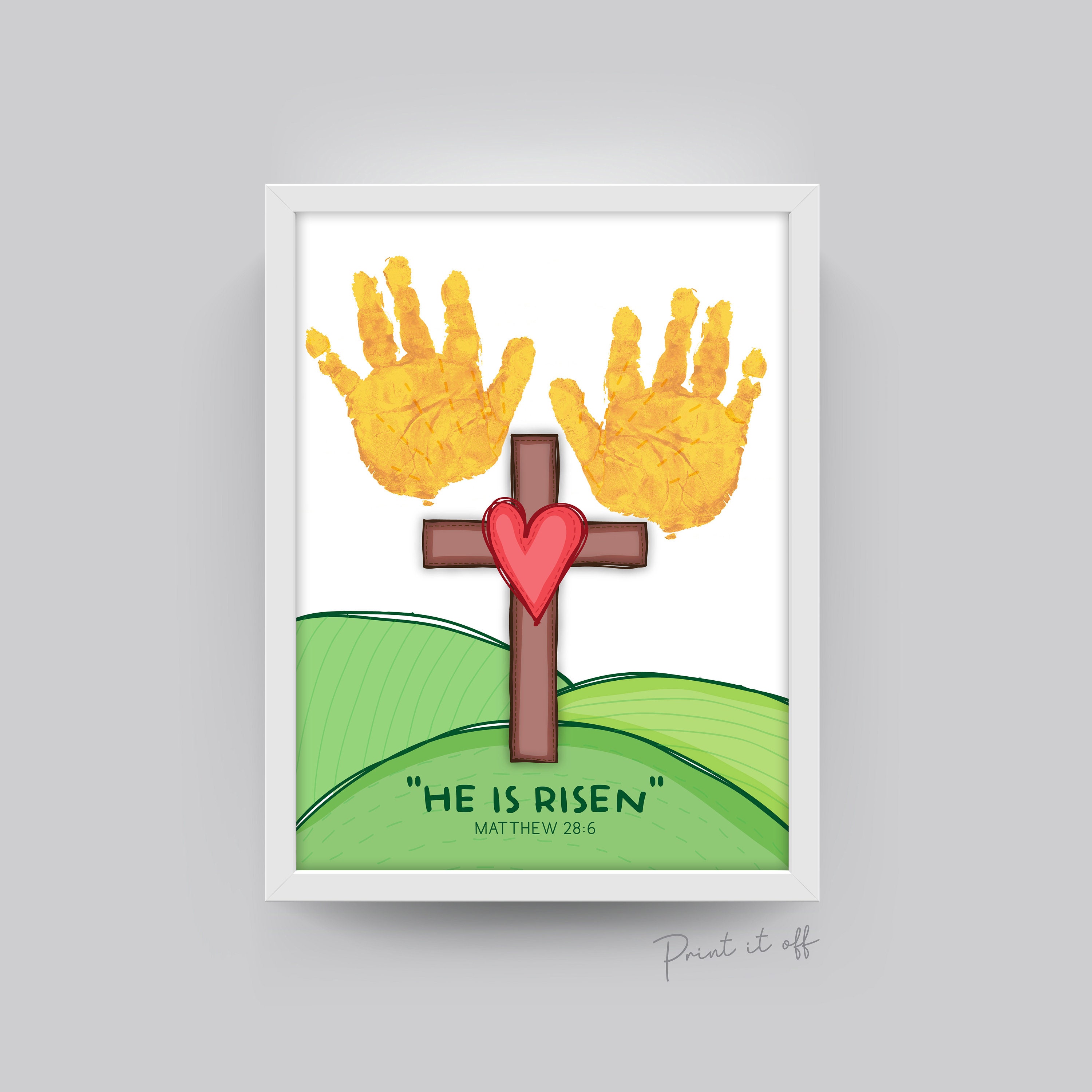 He Has Risen Handprint Art Craft / Jesus Cross Easter Religon | Etsy
