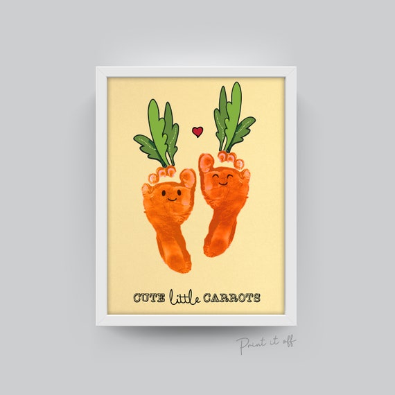 Cute Little Carrots / Easter / Footprint Art Craft / Kids Baby | Etsy