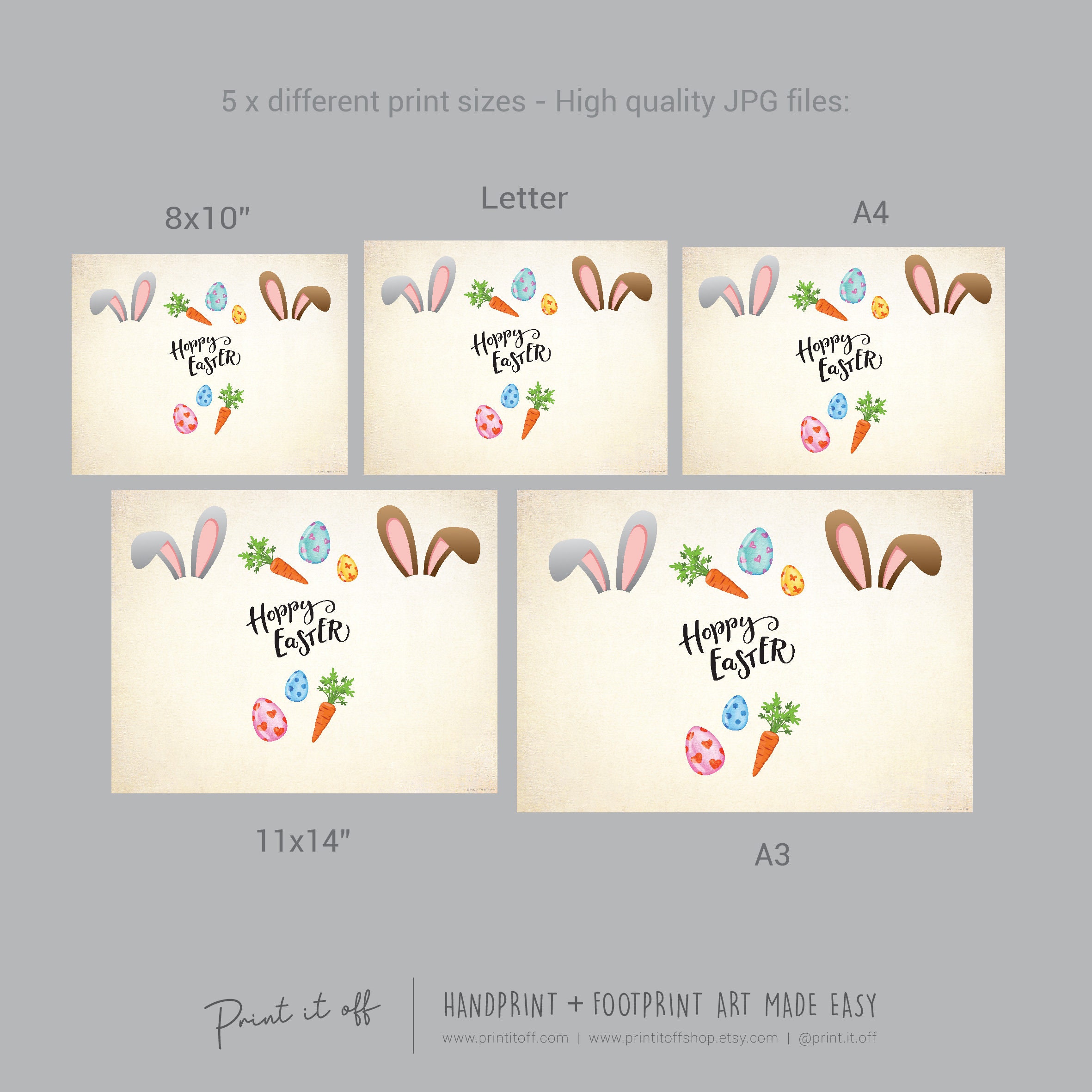 Hoppy Happy Easter Bunny Bunnies / Hand Handprint Art / Baby Kids ...
