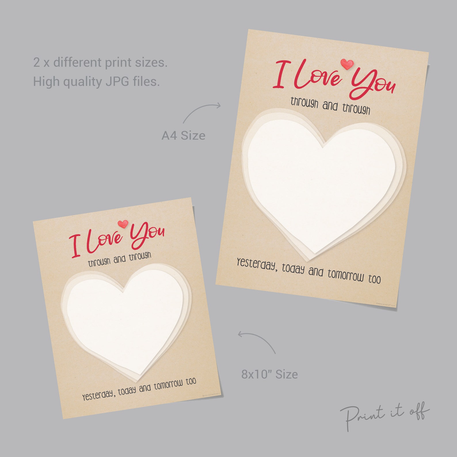 I Love You / Handprint Footprint Art Craft / Heart Valentine's Day ...