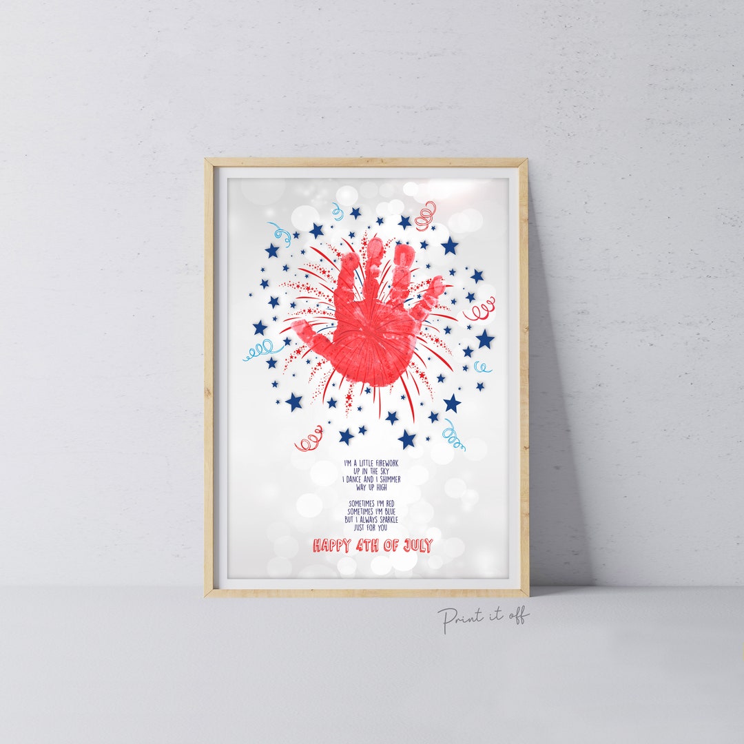 Firework Handprint Art Craft / Happy 4th of July Independence Day USA ...