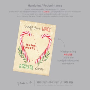 Candy Cane Wishes Mistletoes Kisses Footprint Handprint Art Craft ...