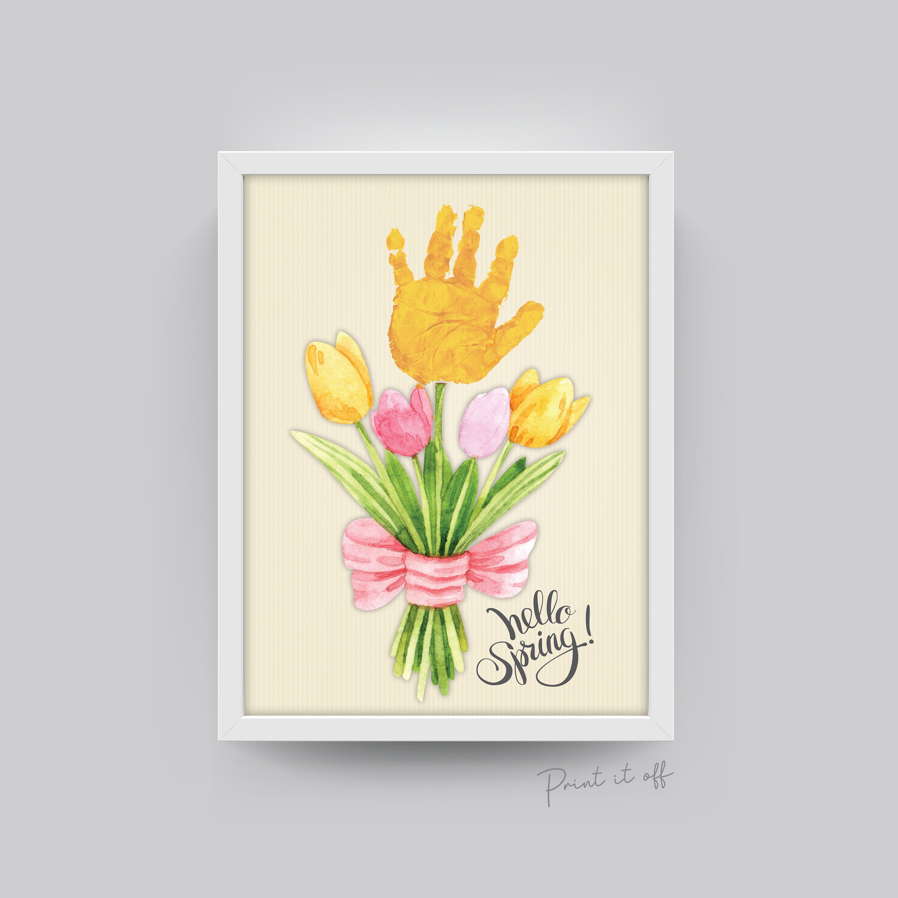 Hello Spring Flower Easter / Handprint Hand Art Craft / Kids - Etsy