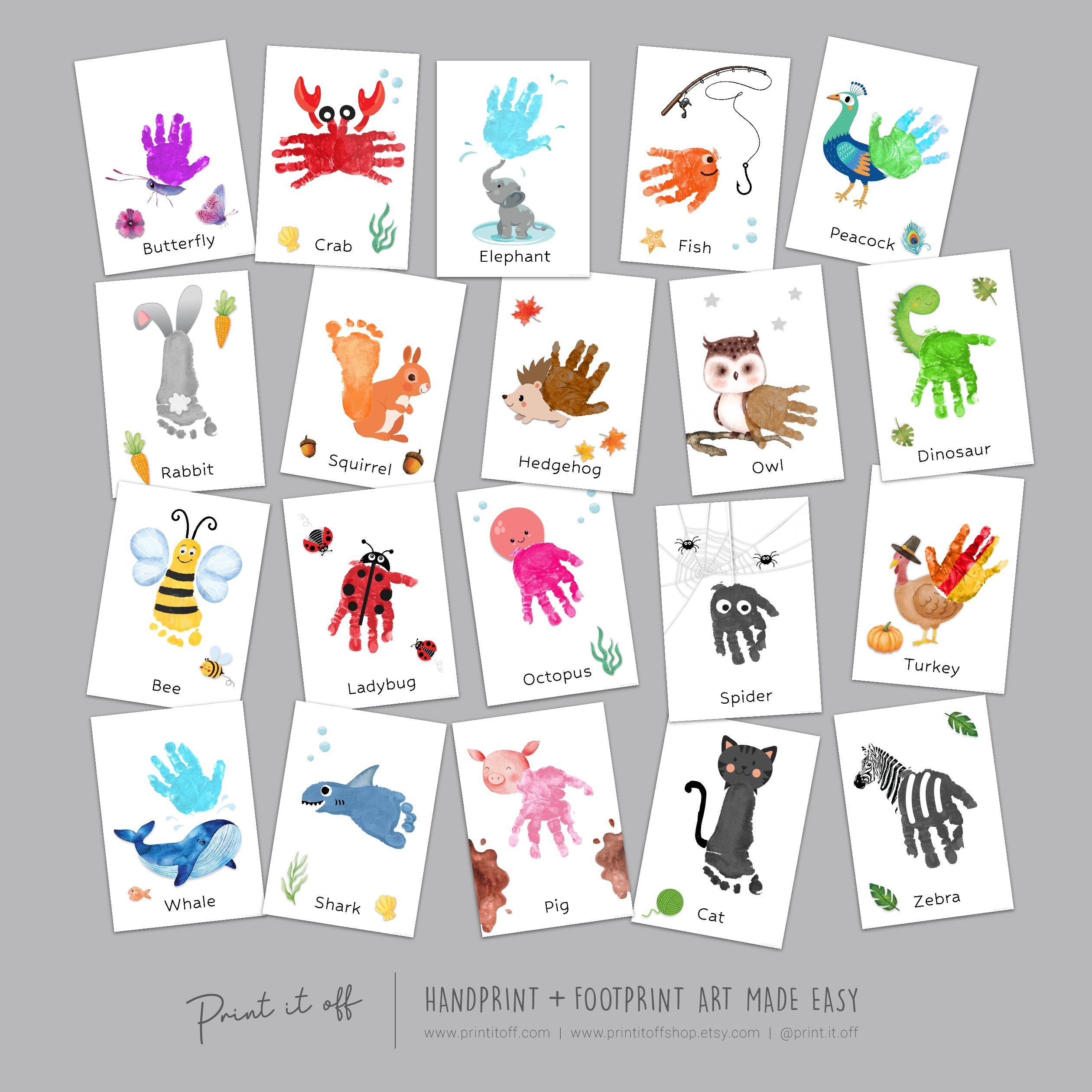 Animal Book Handprint Footprint Craft Art / Baby Toddler Child ...
