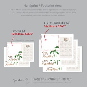 2025 Sunflower Calendar Year / Handprint Footprint Art Craft / Activity ...