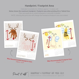 2026 Handprint Footprint Calendar Art Craft / DIY Gift Child Baby Kids ...