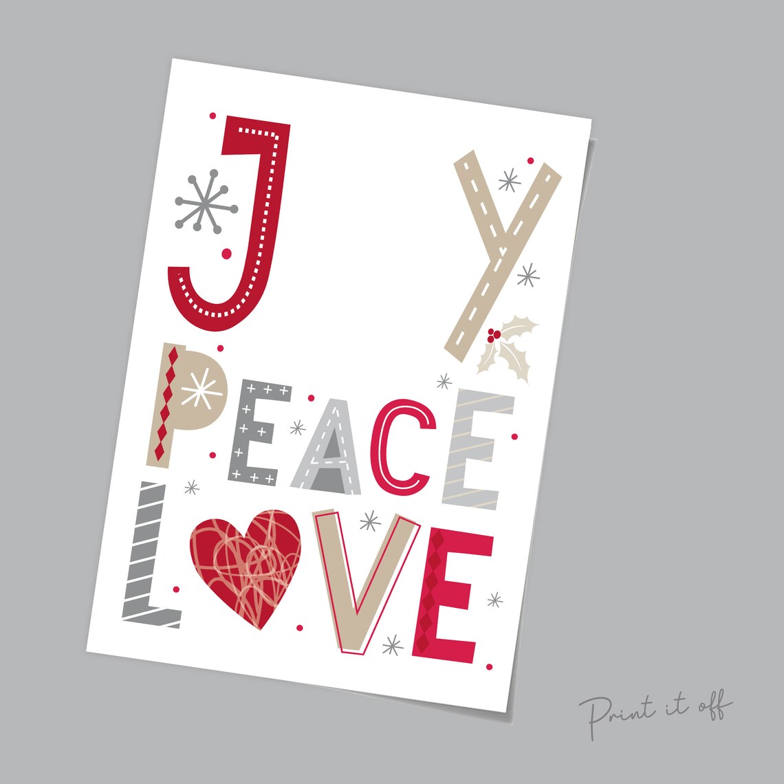 Joy Peace Love Christmas Handprint Xmas Art Craft Baby Toddler Hand DIY ...