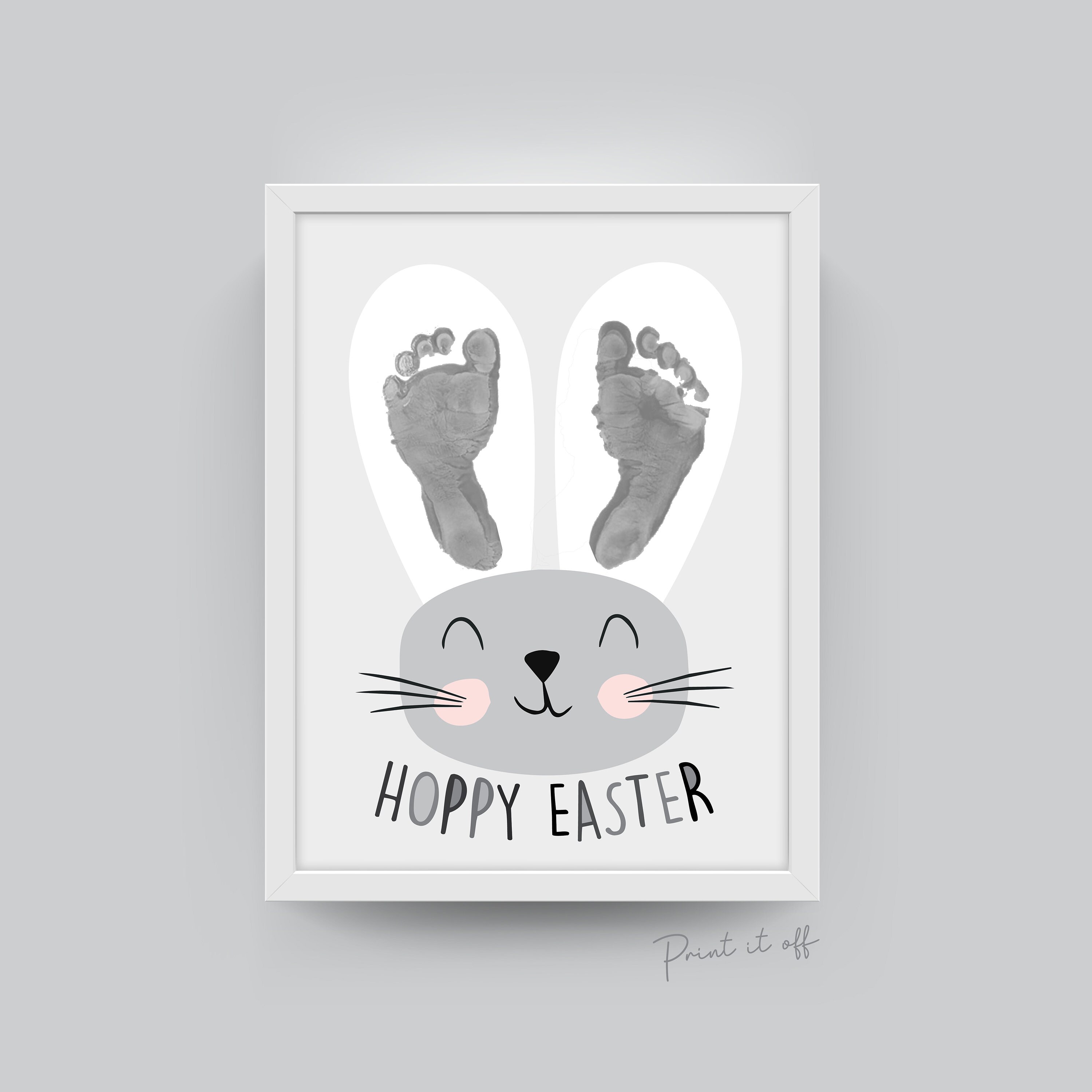 Hoppy Easter / Footprint Handprint Art / Cute Bunny Feet / | Etsy Australia