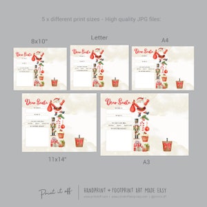 Dear Santa Letter Handprint Footprint Art Craft / Christmas Tree Xmas ...