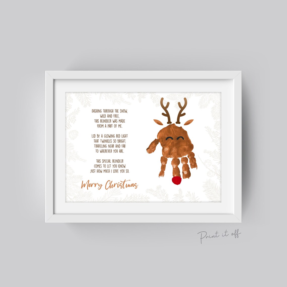Reindeer Christmas Poem Handprint Footprint / Xmas Art Craft - Etsy