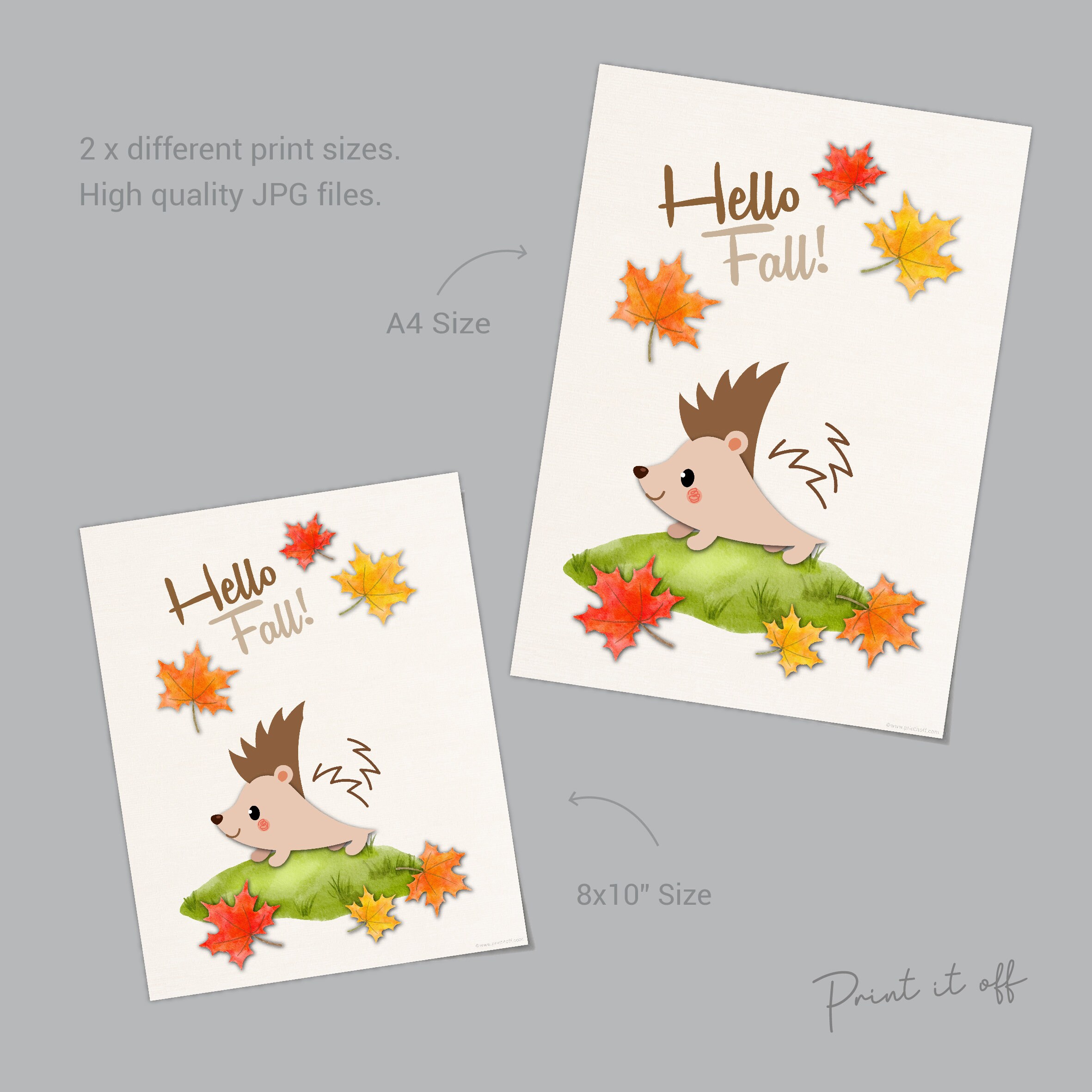 Hello Fall Hedgehog Handprint Hand Art Craft / First Fall - Etsy