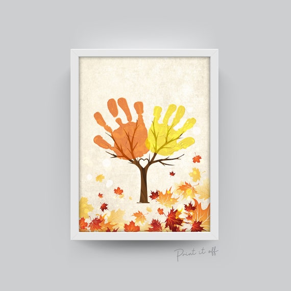 Fall Autumn Tree / Handprint Art / Leaves Leafs Season / | Etsy