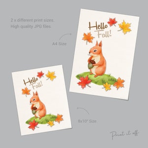 Hello Fall Squirrel Footprint Foot Art Craft / First Fall Autumn ...