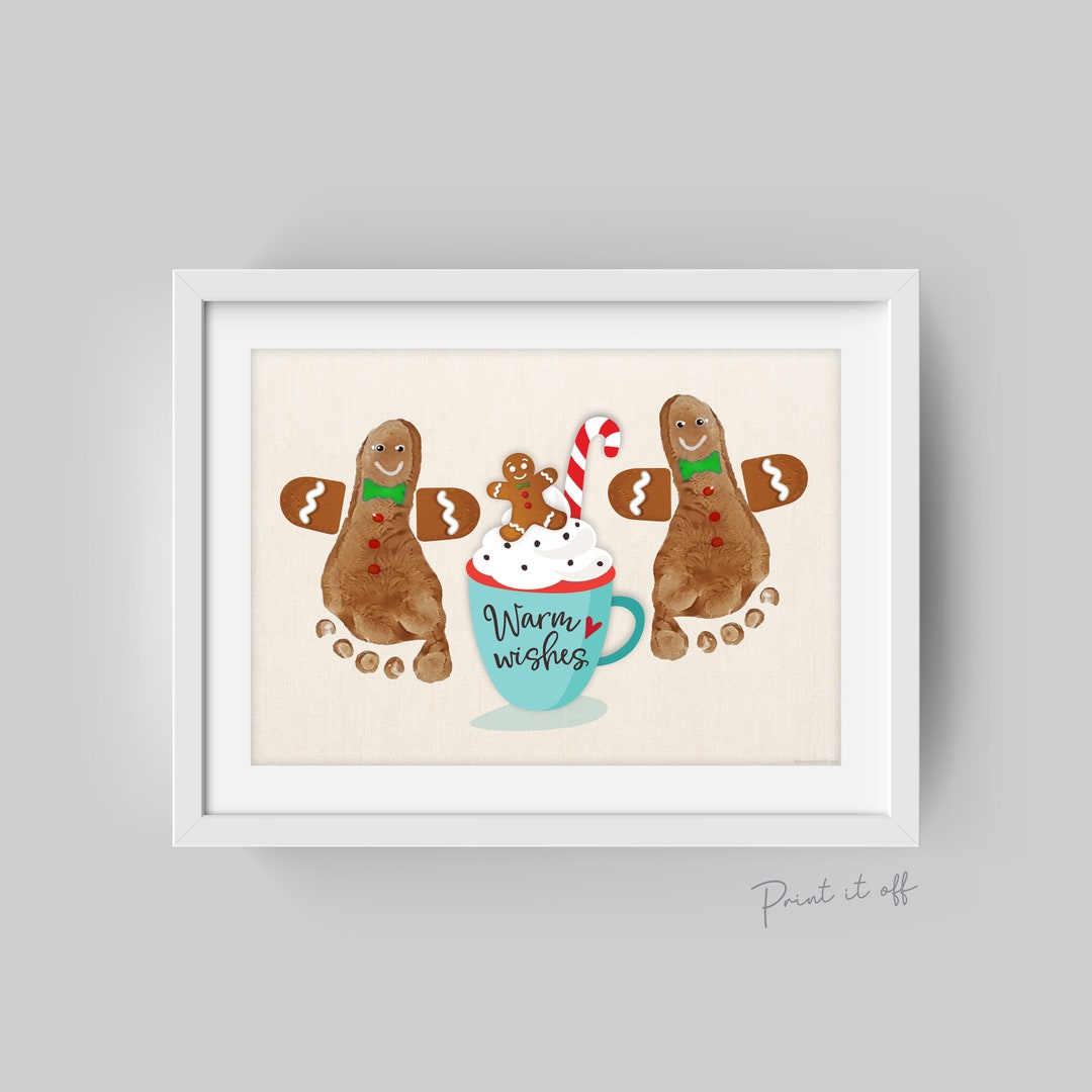 Warm Wishes Gingerbread Footprint Art Craft / First Christmas - Etsy