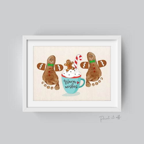 Warm Wishes Gingerbread Footprint Art Craft / First Christmas - Etsy
