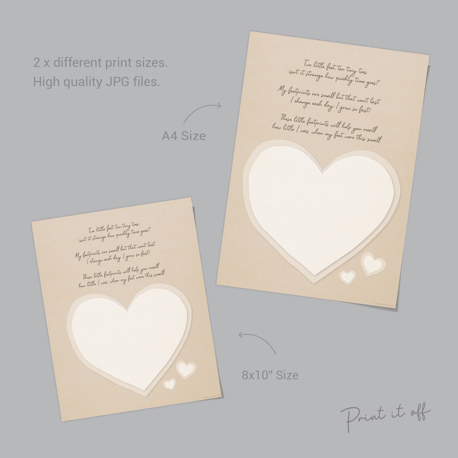 Footprint Poem / Two Feet, Ten Little Toes / Valentine's Day / Feet ...