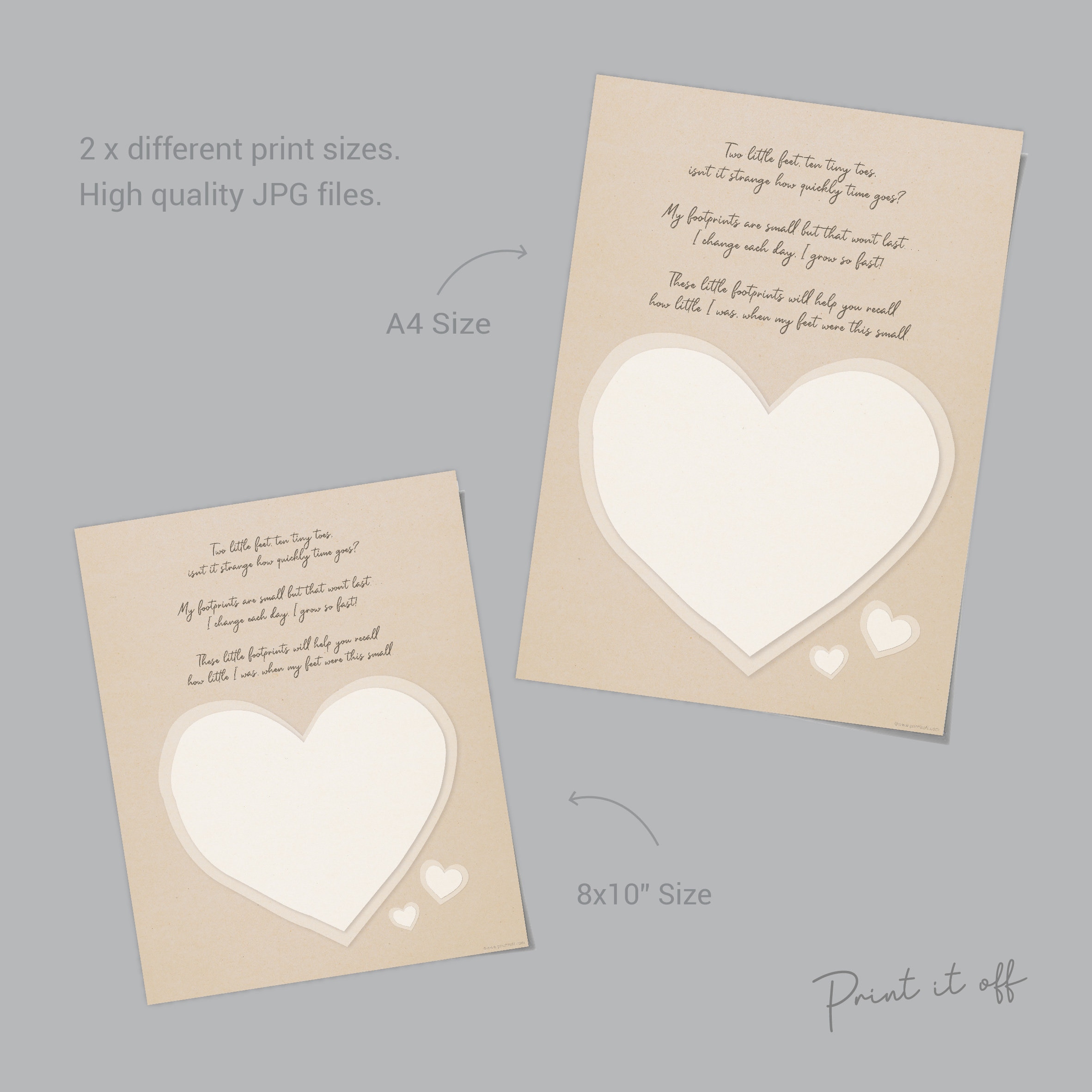 Footprint Poem / Two Feet Ten Little Toes / Valentine's - Etsy