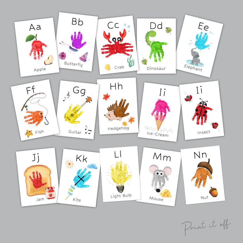 A-Z ABC Alphabet Handprint Craft Art Phonic Book / Baby - Etsy