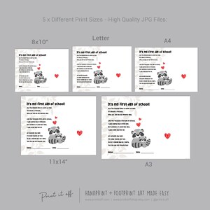 1st First Day School the Kissing Hand Raccoon / Kindergarten Pre-k ...