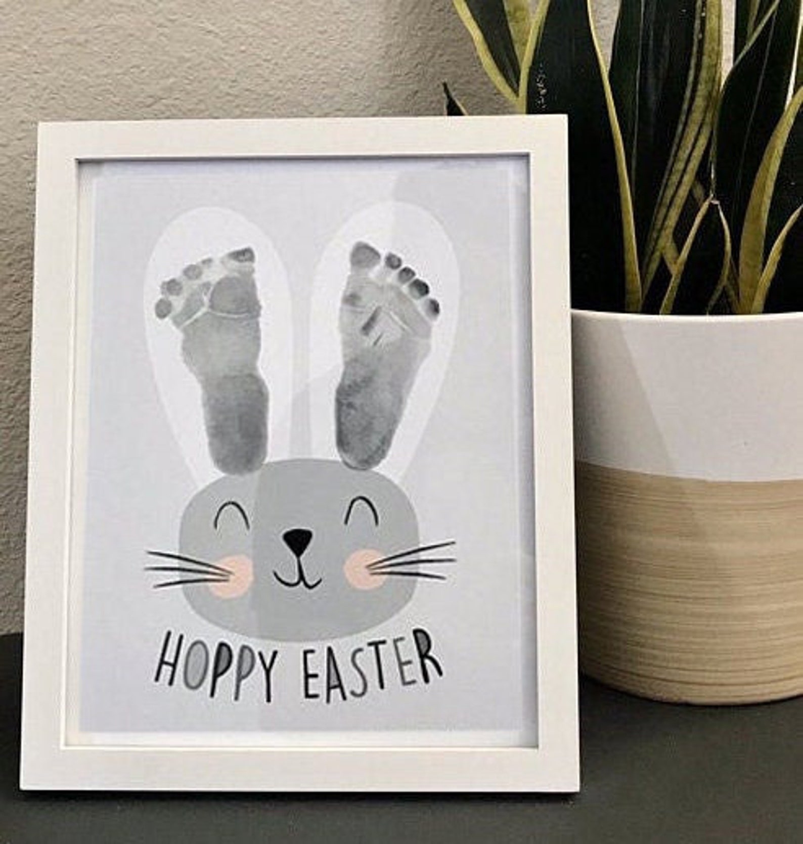 Hoppy Easter / Footprint Handprint Art / Cute Bunny Feet / Happy Easter ...