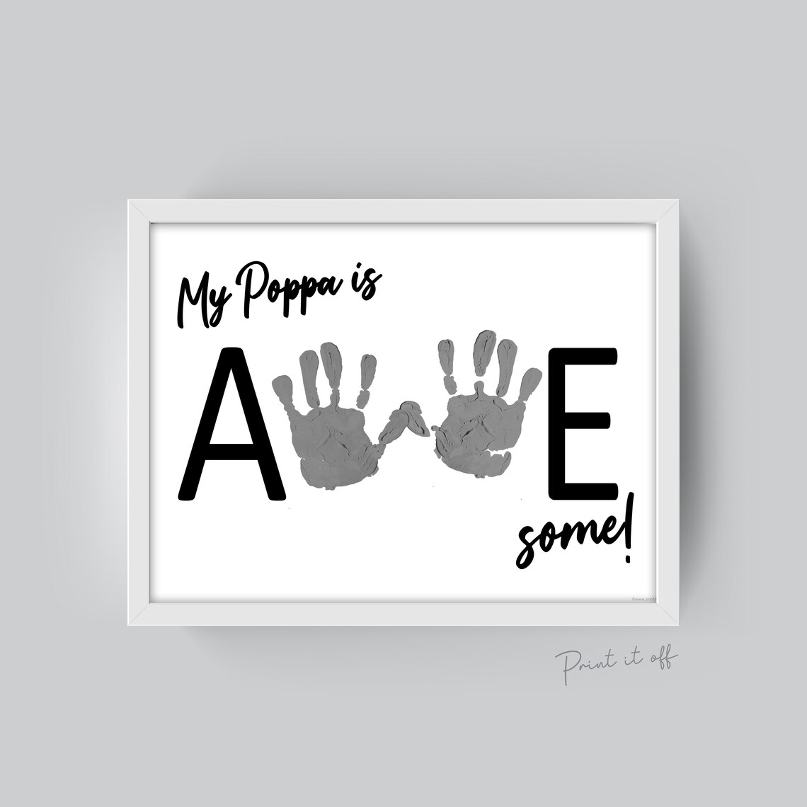 My Poppa is Awesome /handprint Art Craft / Baby Kids Toddler Hands ...
