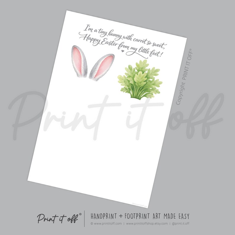 Feliz Pascua - Poema del Conejo Zanahoria Huella de Mano Huella de Pie ...