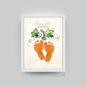 Mommy's Little Pumpkin / Footprint Feet Handprint / Halloween Art Craft ...