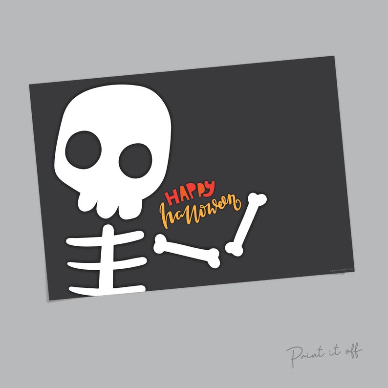 Halloween Art Craft / Footprint Handprint Art / Skeleton / Happy ...