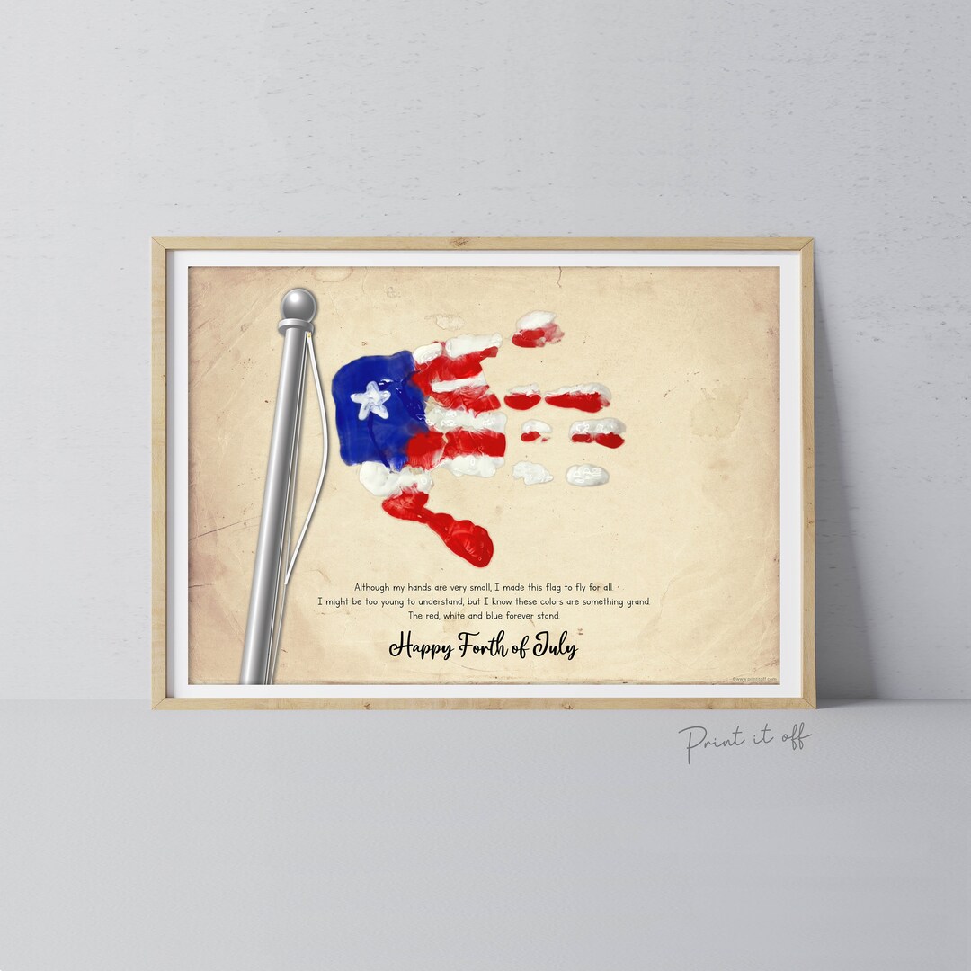 Flag Poem Handprint Art / 4th of July Independence Day / USA America ...