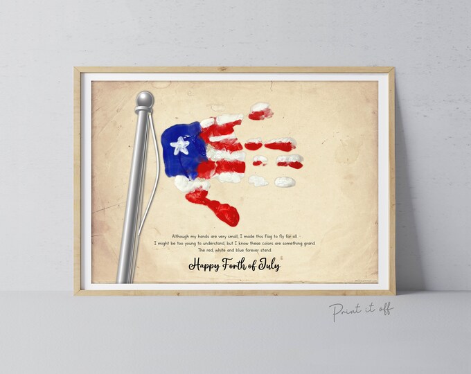 Fourth of July Handprint, Flag Poem, 4th of July Independence Day ...