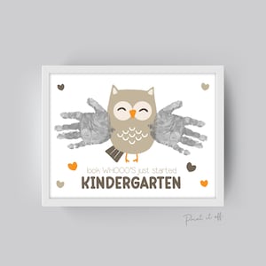 Owl Kindergarten / First Day of School Kindy / Handprint Hand Art Craft ...