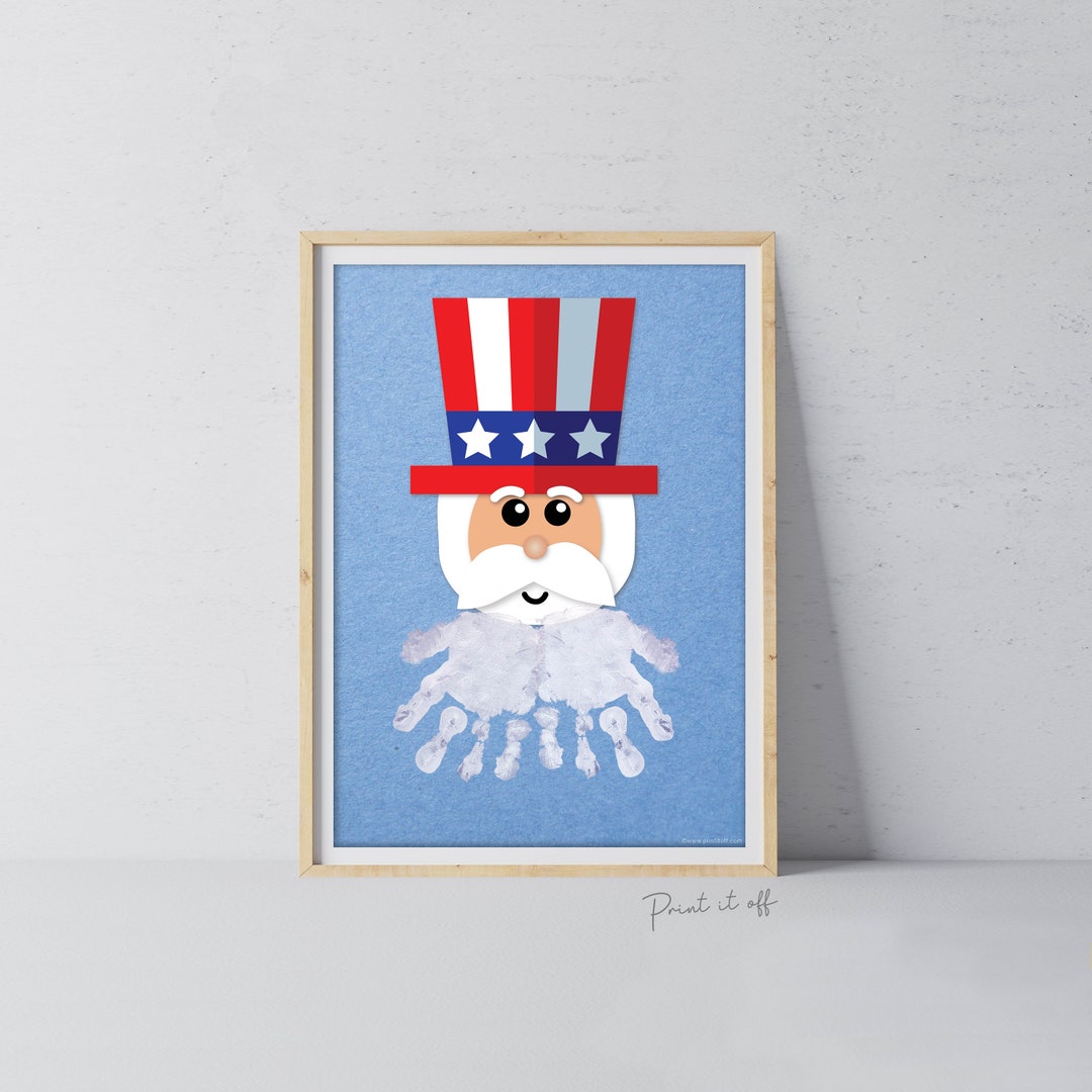 Uncle Sam Handprint Art / Craft Activity Card / Happy 4th of July ...