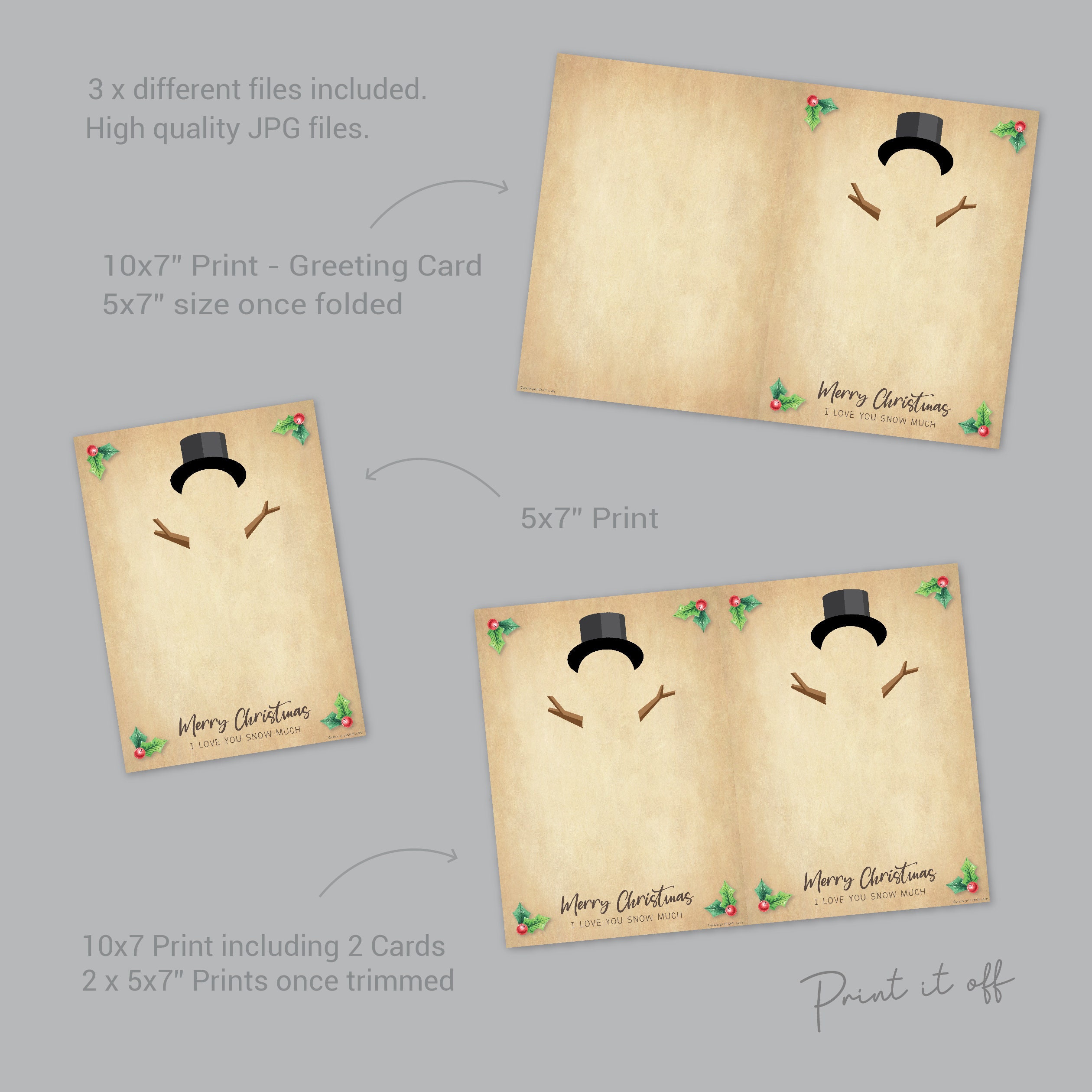 Snowman Footprint Greeting Card / Christmas Xmas Art Craft / - Etsy