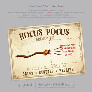 Hocus Pocus Handprint Art Craft / Witch Broom Stick Halloween Sign ...