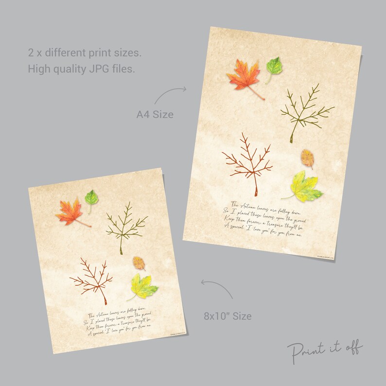 Autumn Fall Poem / Handprint Art / Leaves Leafs Season / - Etsy