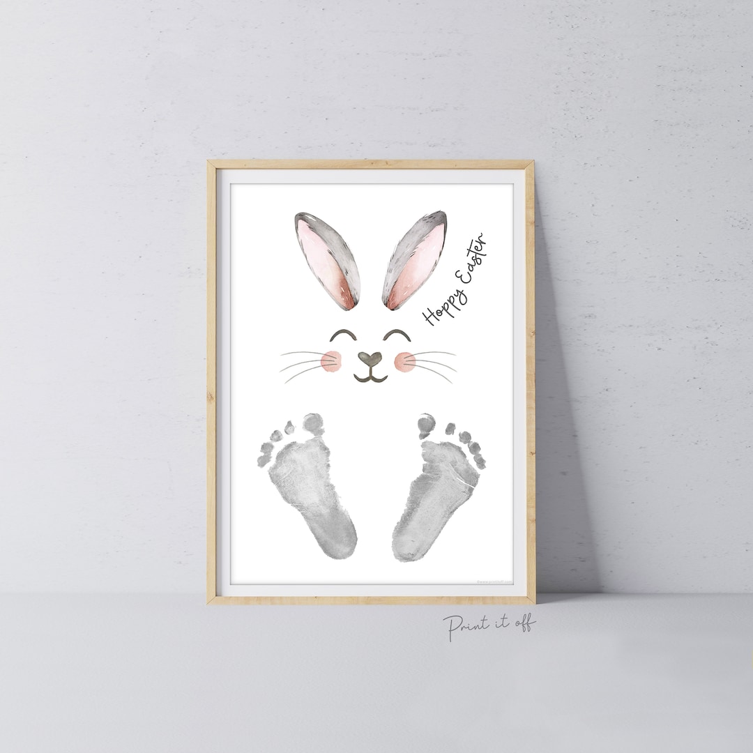 Hoppy Happy Easter Bunny / Footprint Handprint Art / Baby Toddler ...