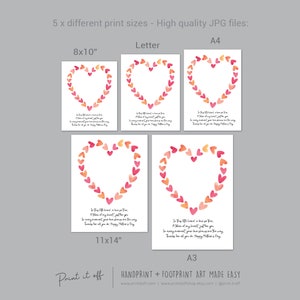 Mother's Day Little Hand Poem Heart / Handprint Art Craft Template ...