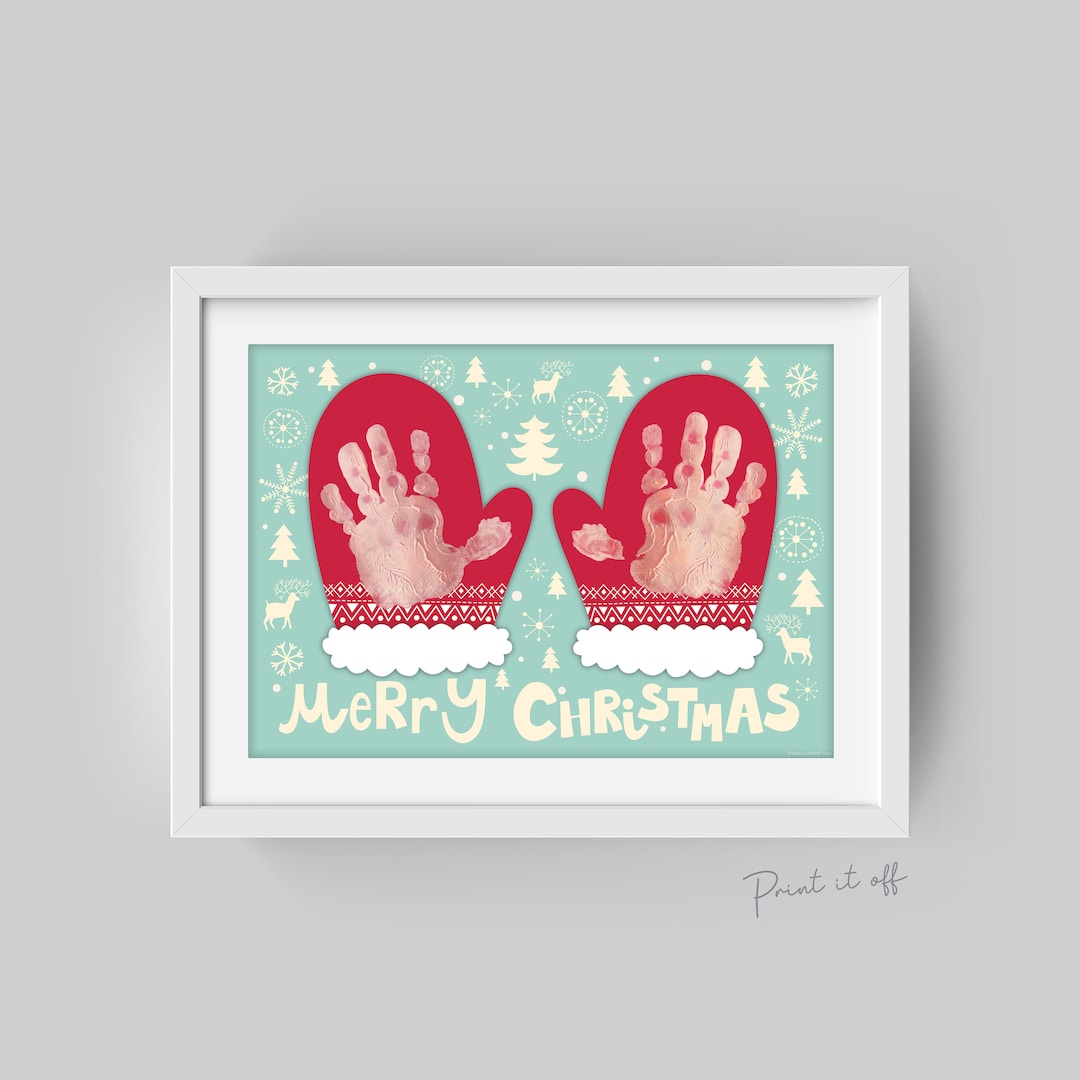 Mittens Handprint Art Craft / Baby Toddler Kids / Merry Christmas Xmas ...