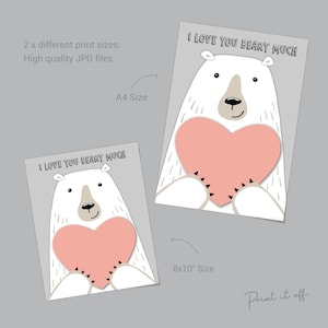 Love You Beary Much / Bear / Happy Valentine's Day / Handprint ...