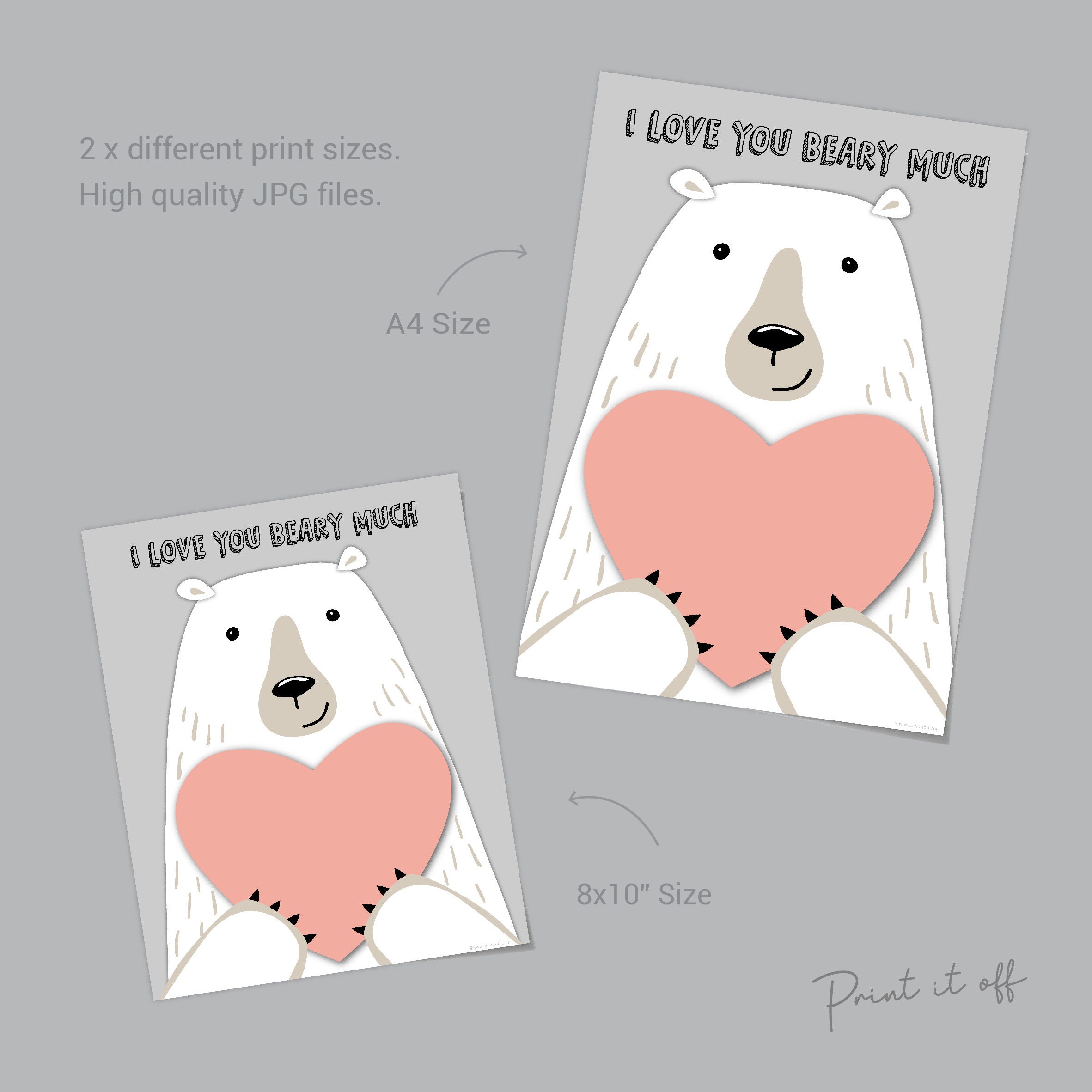 Love You Beary Much / Bear / Happy Valentine's Day / - Etsy