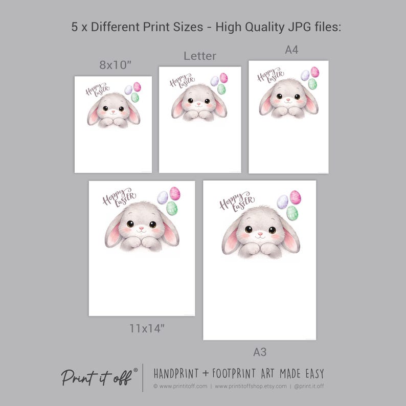 Hoppy Easter Bunny - Handprint Footprint Art Craft Keepsake Template ...