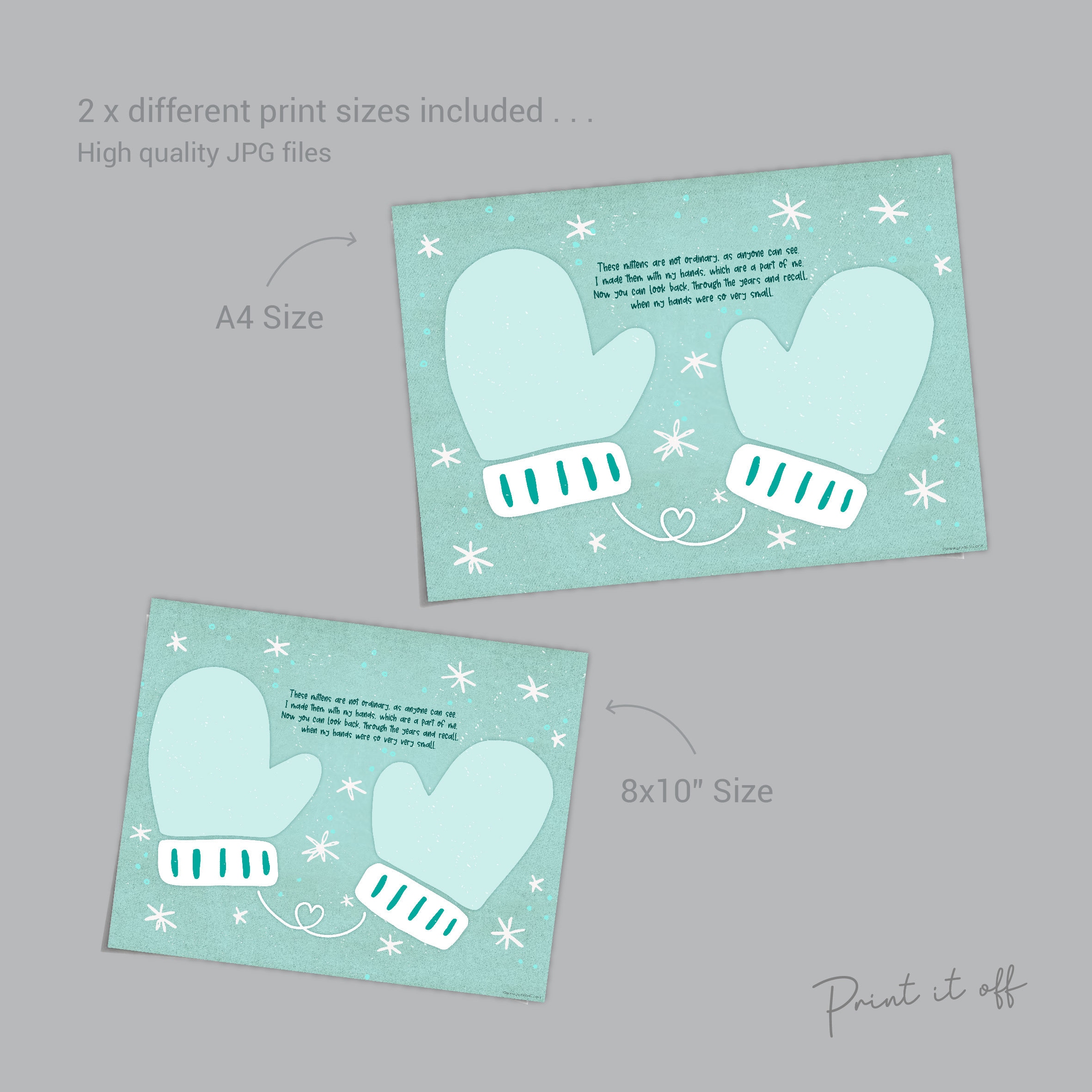 Mitten Poem Handprints / Baby Toddler Kids Art Craft / - Etsy