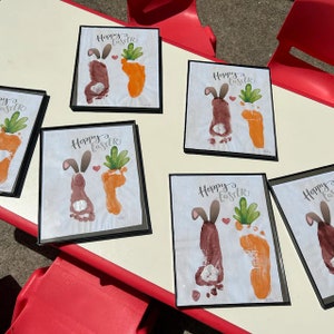 Hoppy Happy Easter/ Bunny Carrot / Footprint Handprint Art Craft / Foot ...