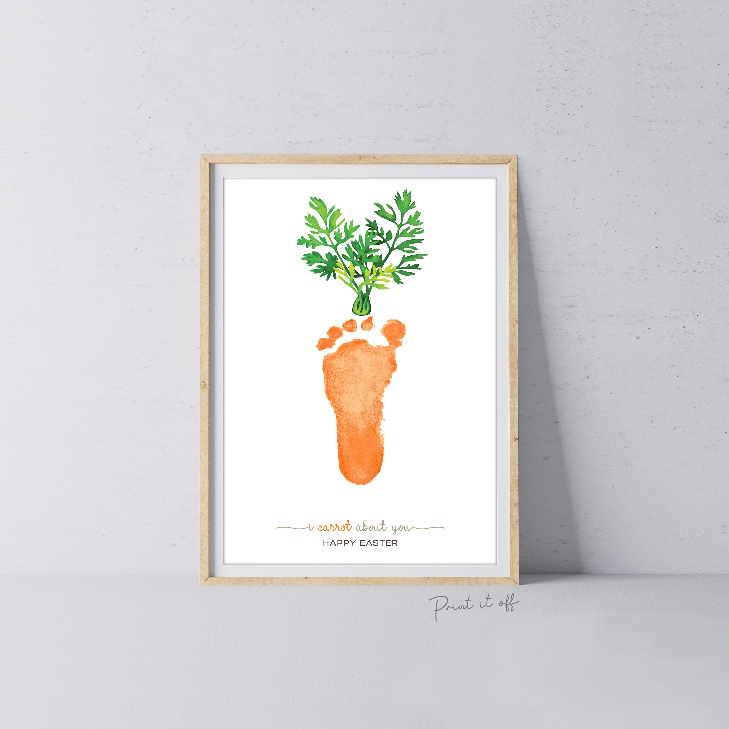 Carrot Footprint Foot Craft Art / I Carrot About You Happy - Etsy