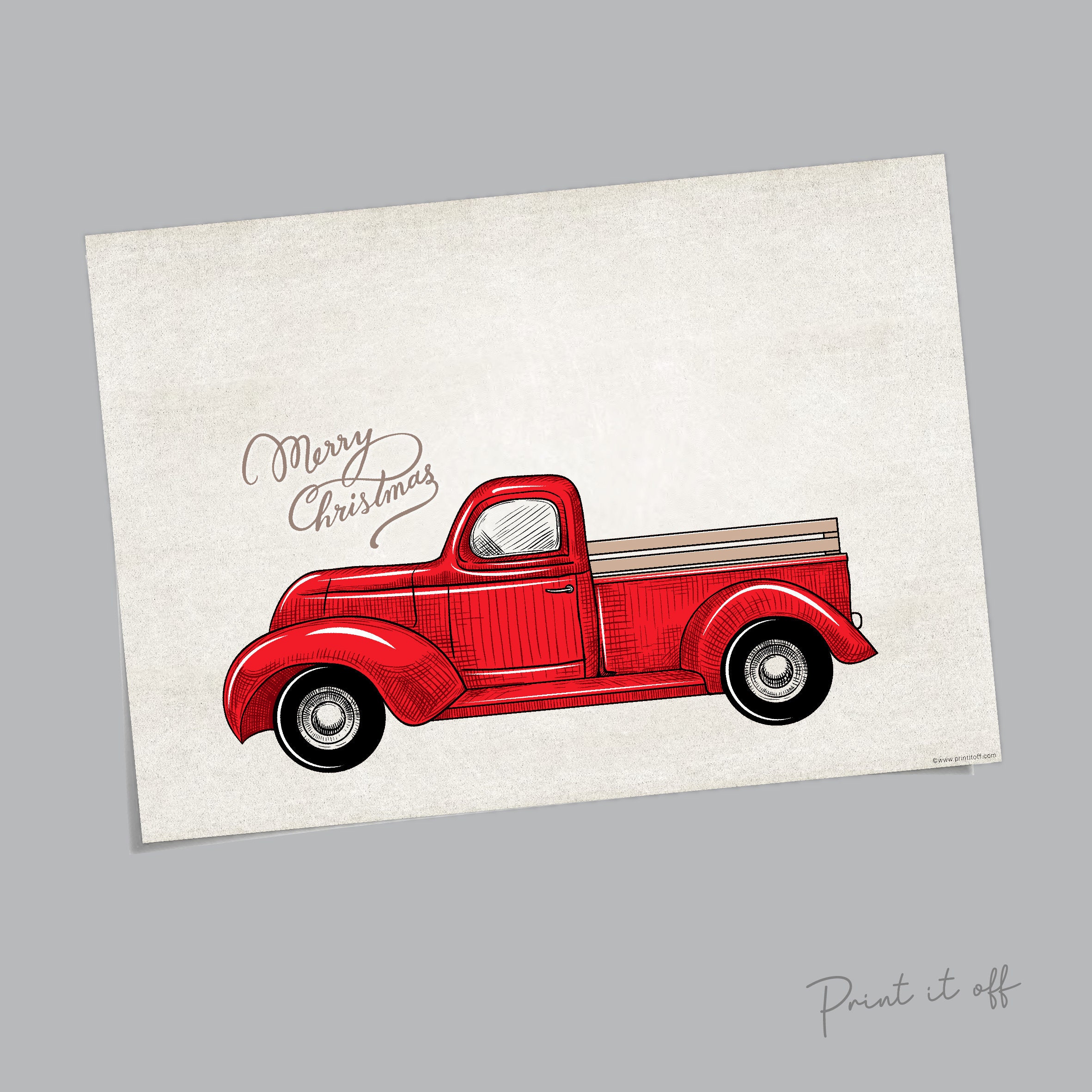 Red Truck Car Christmas Tree Footprint / Baby Toddler Kids Art - Etsy
